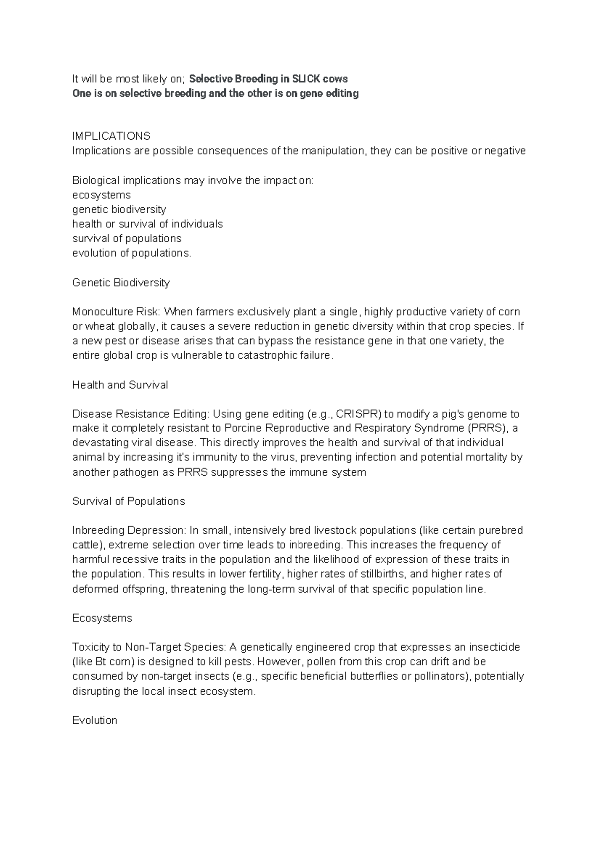 Selective Breeding vs Gene Editing: Implications in SLICK Cows (Biotech ...