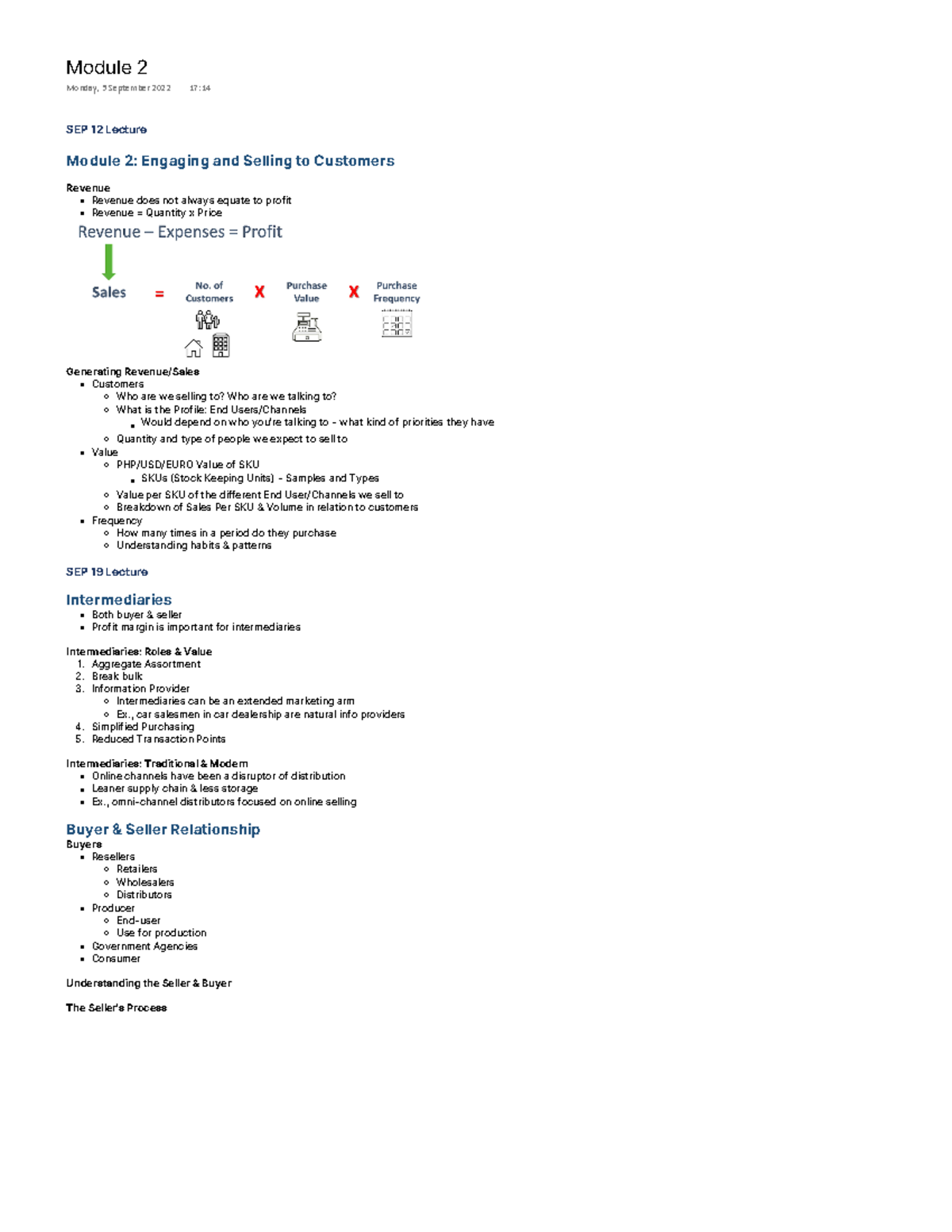 MKTG119 Module 2 Lecture Notes - SEP 12 Lecture Module 2: Engaging and ...