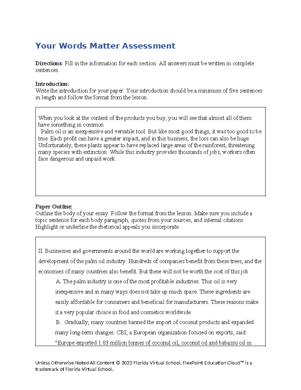 Your Words Matter Assessment Rubric Guide - Studocu