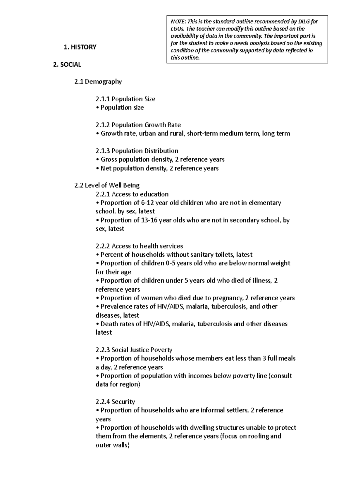Community Profile Outline: A Comprehensive Guide for Local Analysis ...