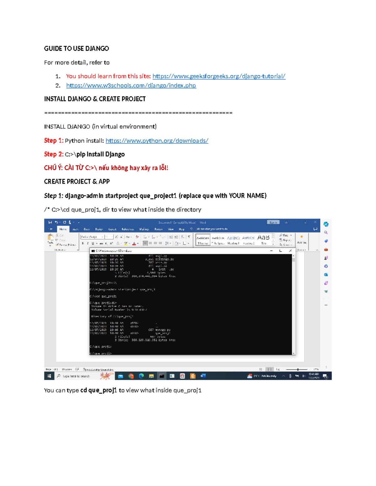 Django Installation and Project Setup Guide - 12131231321 - Studocu