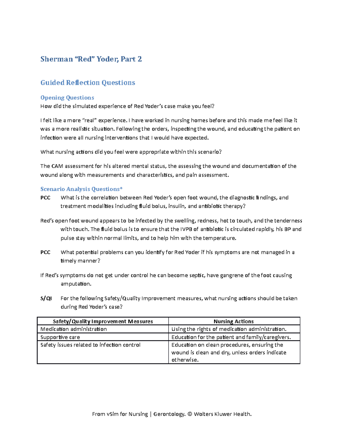 Guided Reflections Questions Red Pt 2 - Sherman “Red” Yoder, Part 2 ...