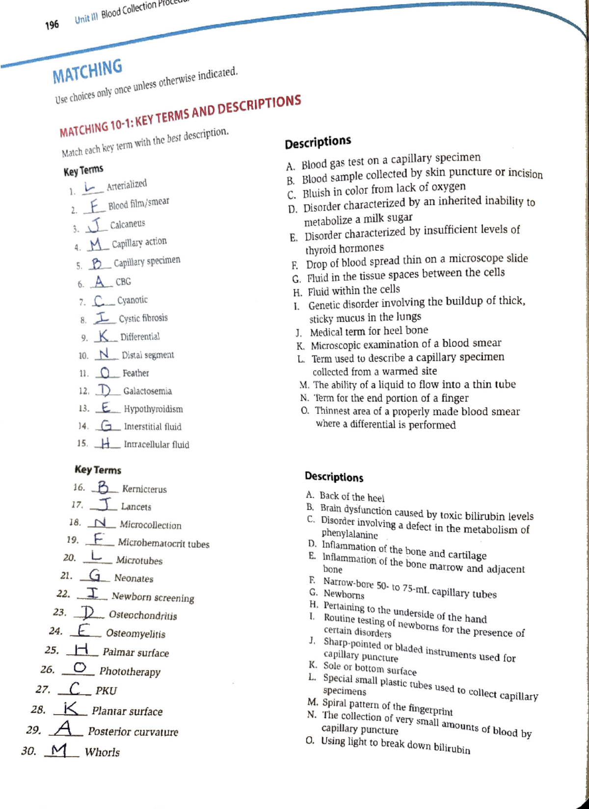 Blood Collection Techniques: Chapter 10 Workbook (2025-01-27) - Studocu