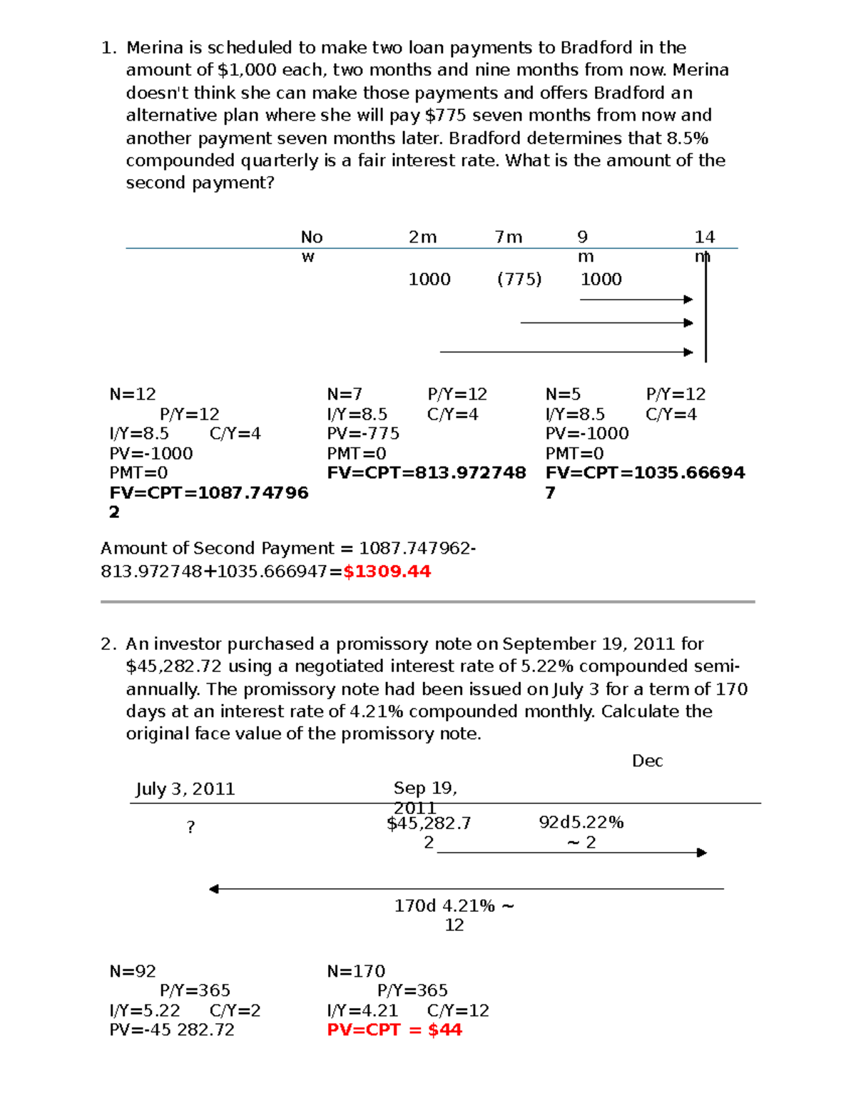 Chapter 9 - Compound Interest: Loan Payments and Promissory Notes ...