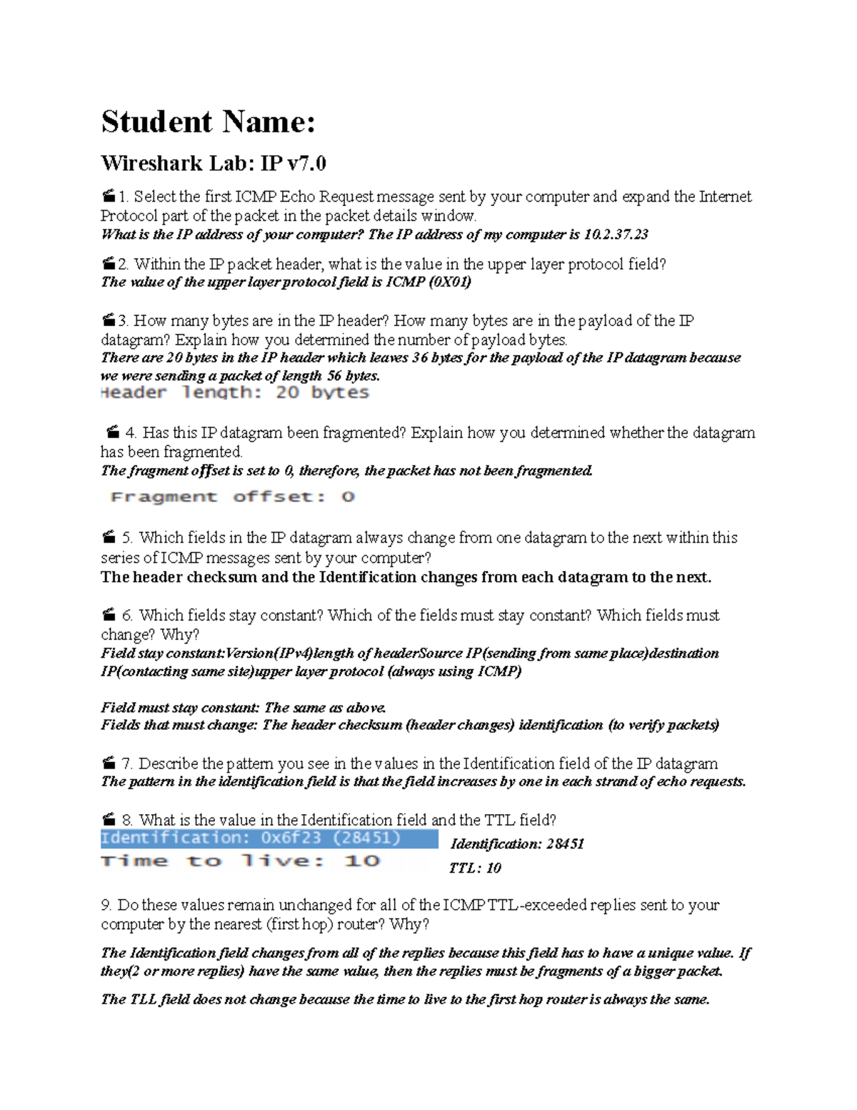 Assignment TCP, UDP, and IP Experiment with Wireshark Lab - Student ...
