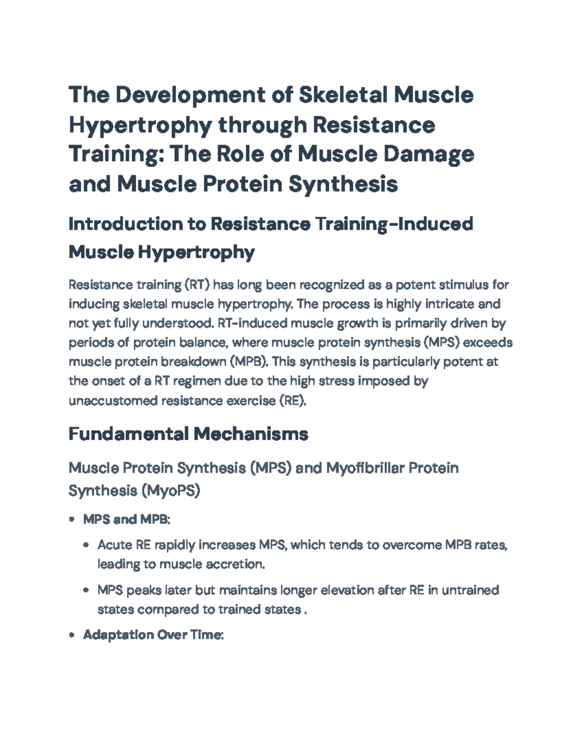 The Role of Muscle Damage in Resistance Training-Induced Hypertrophy ...