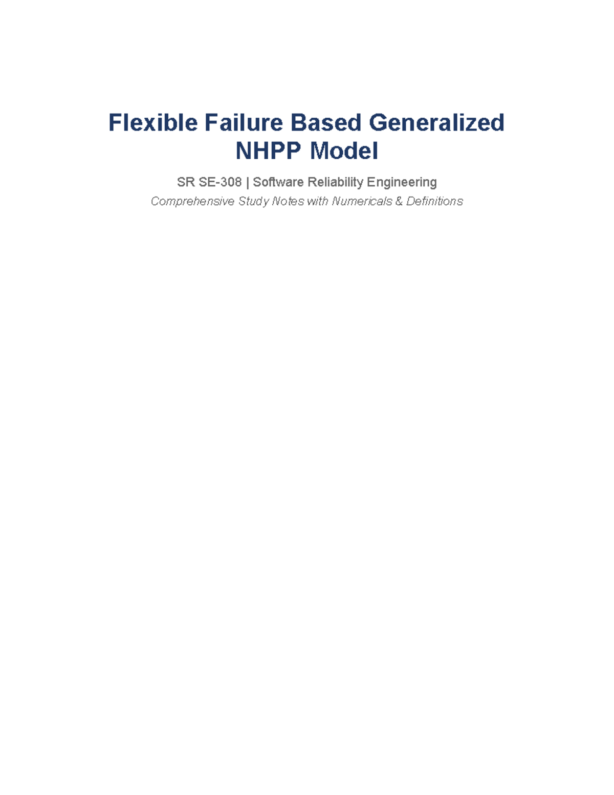 NHPP Model Study Notes: Comprehensive Overview and Numerical Examples ...