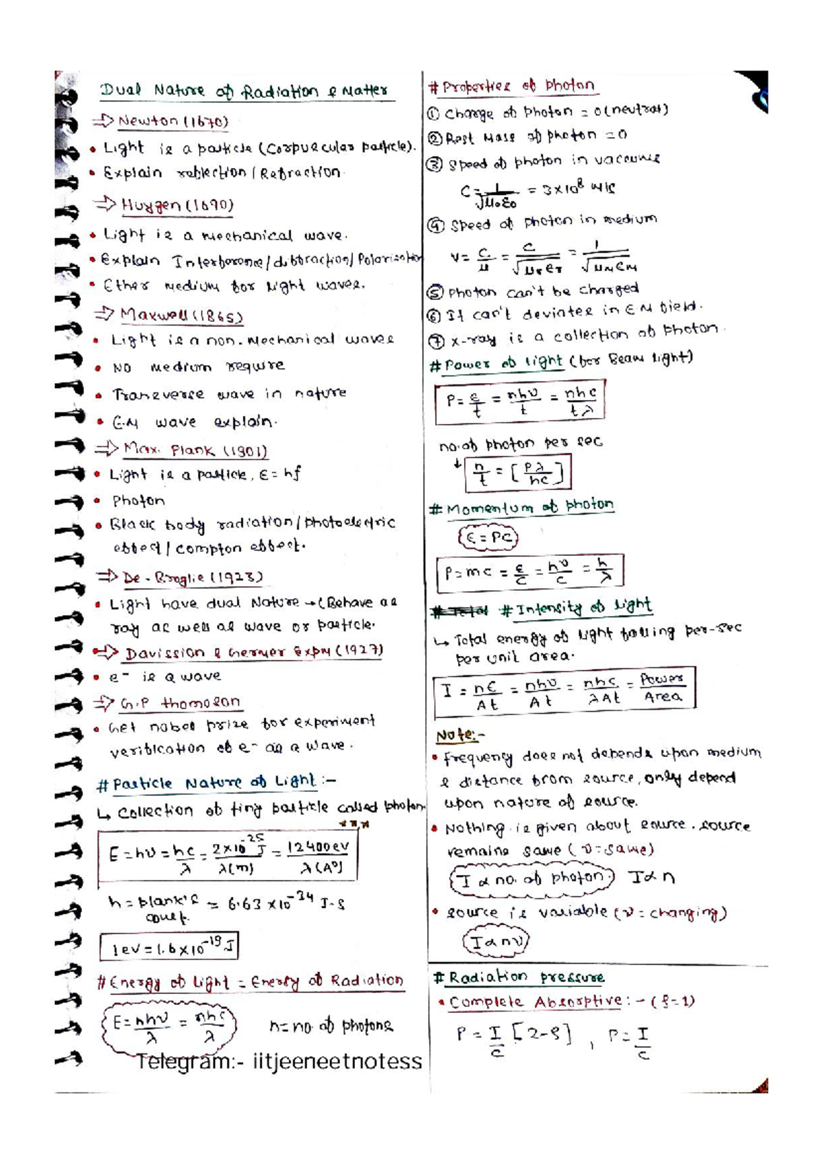Dual Nature of Radiation & Matter: Comprehensive Study Notes for PHY202 ...