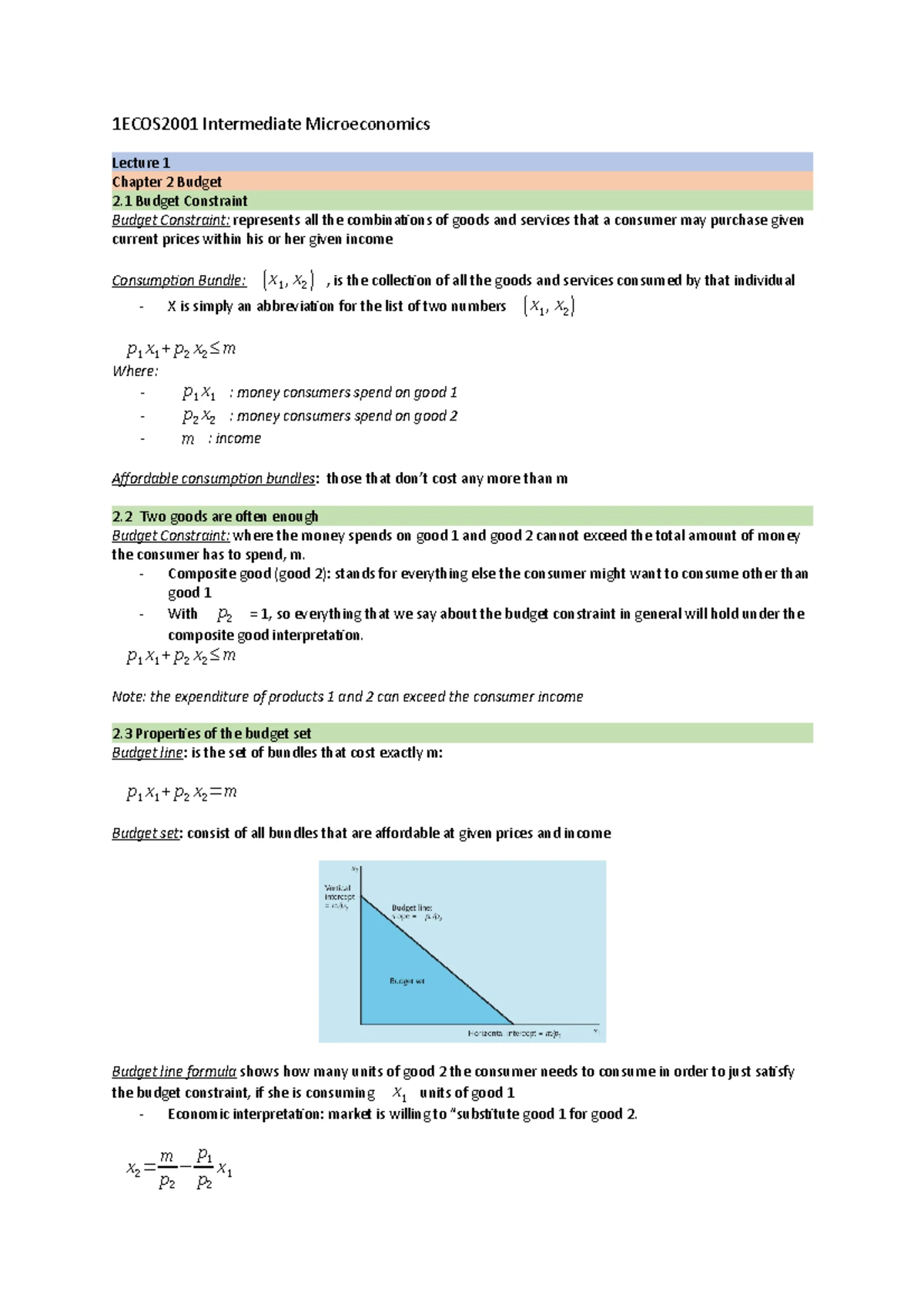 Final Exam ECOS2001: Intermediate Microeconomics Replacement 2018 - Studocu
