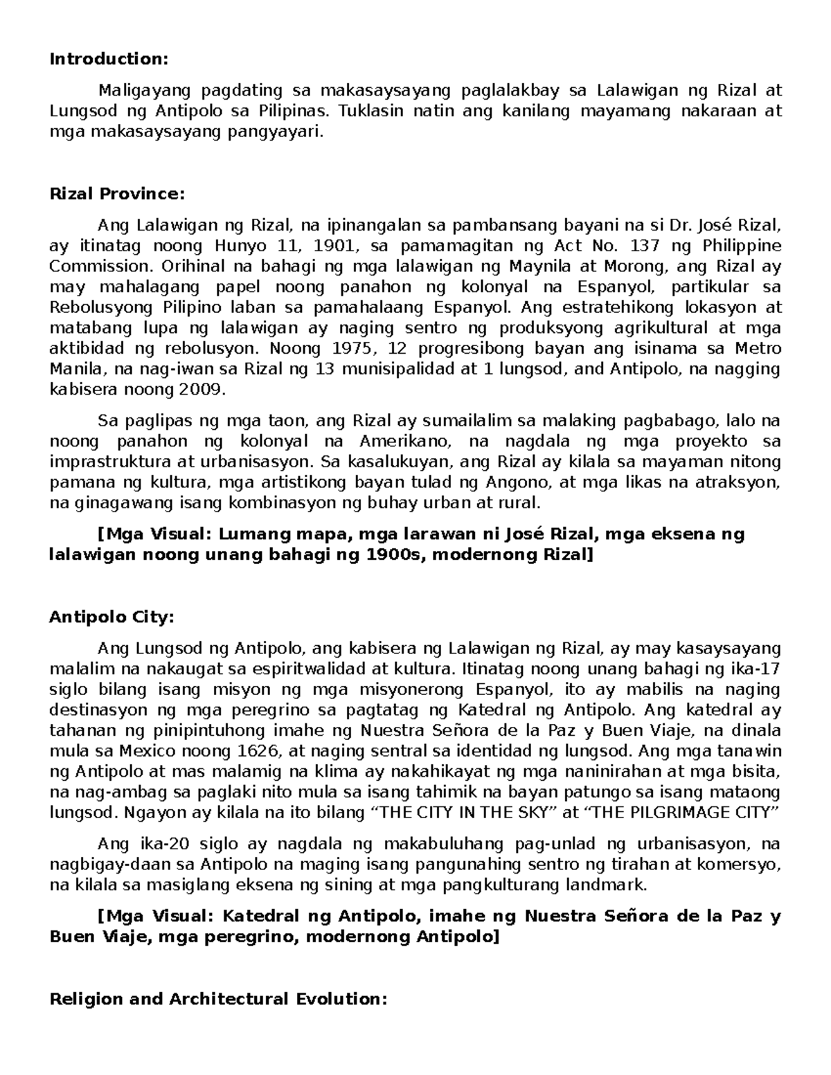 Kasaysayan ng Lalawigan ng Rizal at Lungsod ng Antipolo: Isang ...