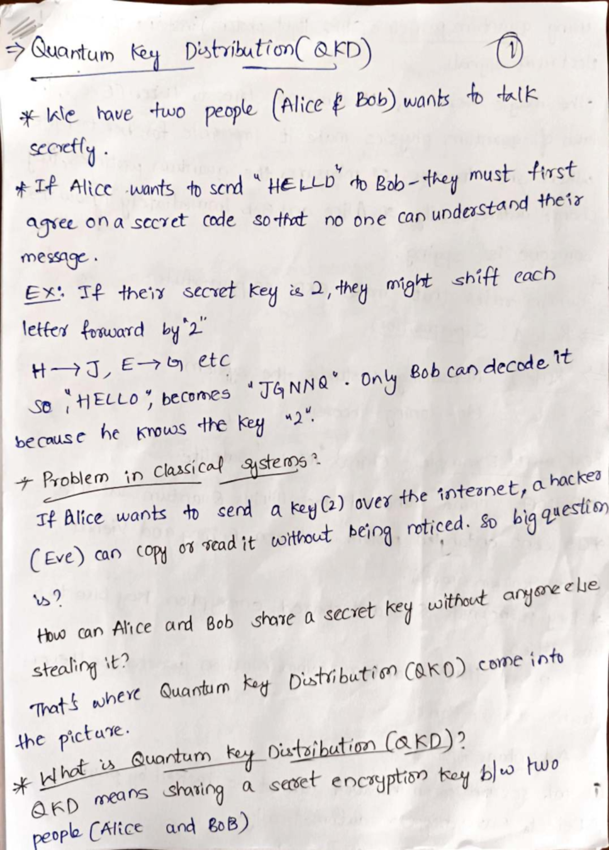 QC Class Notes: Quantum Key Distribution (QKD) Explained - Studocu