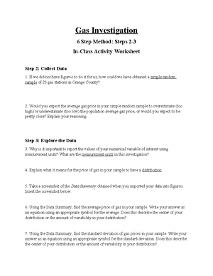In Class Worksheet 1 -gas- Gas Investigation 6 Step Method: Steps 1- In ...
