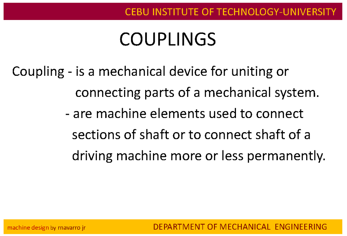 Couplings Notes 2: Types, Design, and Safe Torque Analysis - Studocu