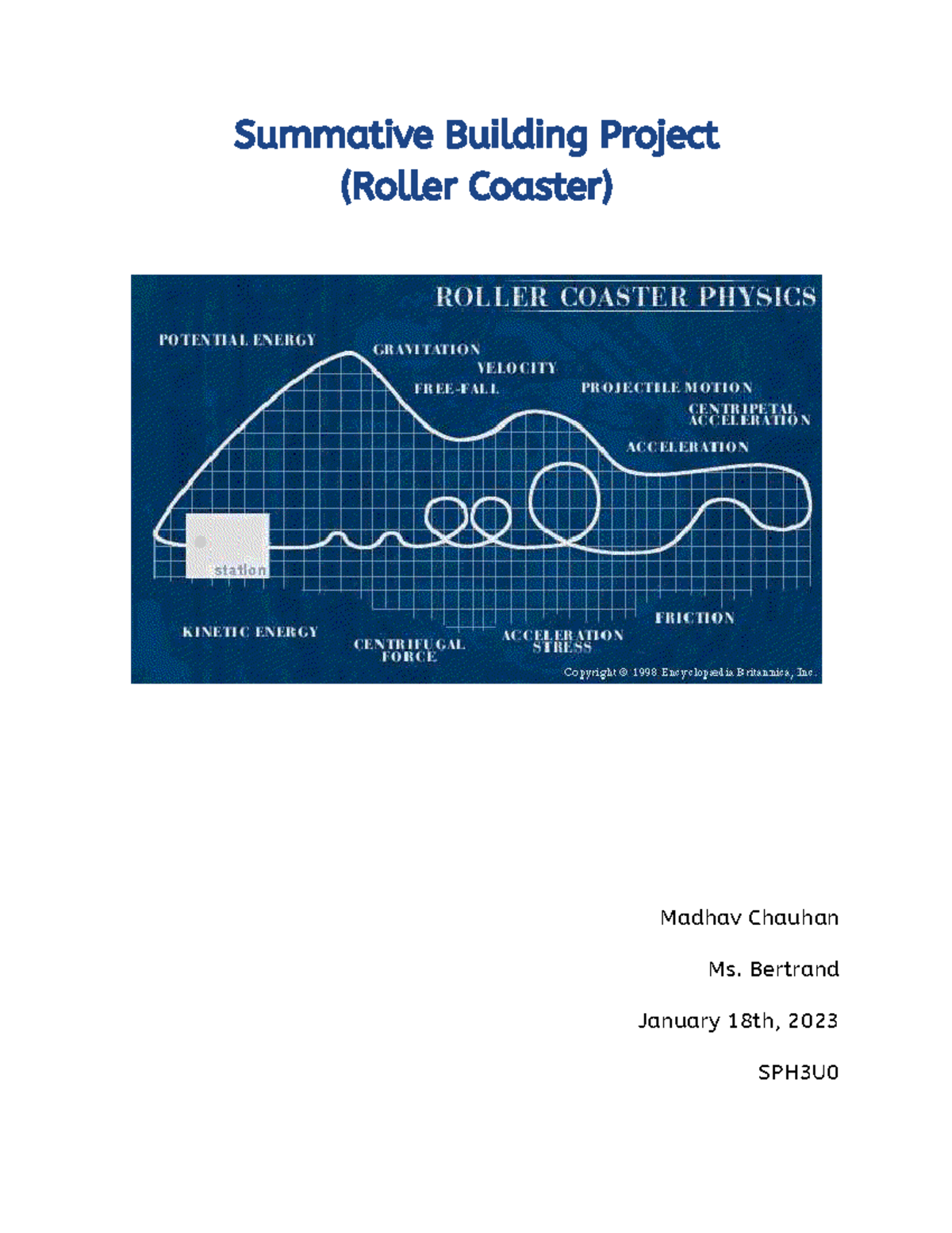 SPH3U Summative Project: Building a Paper Roller Coaster - Studocu