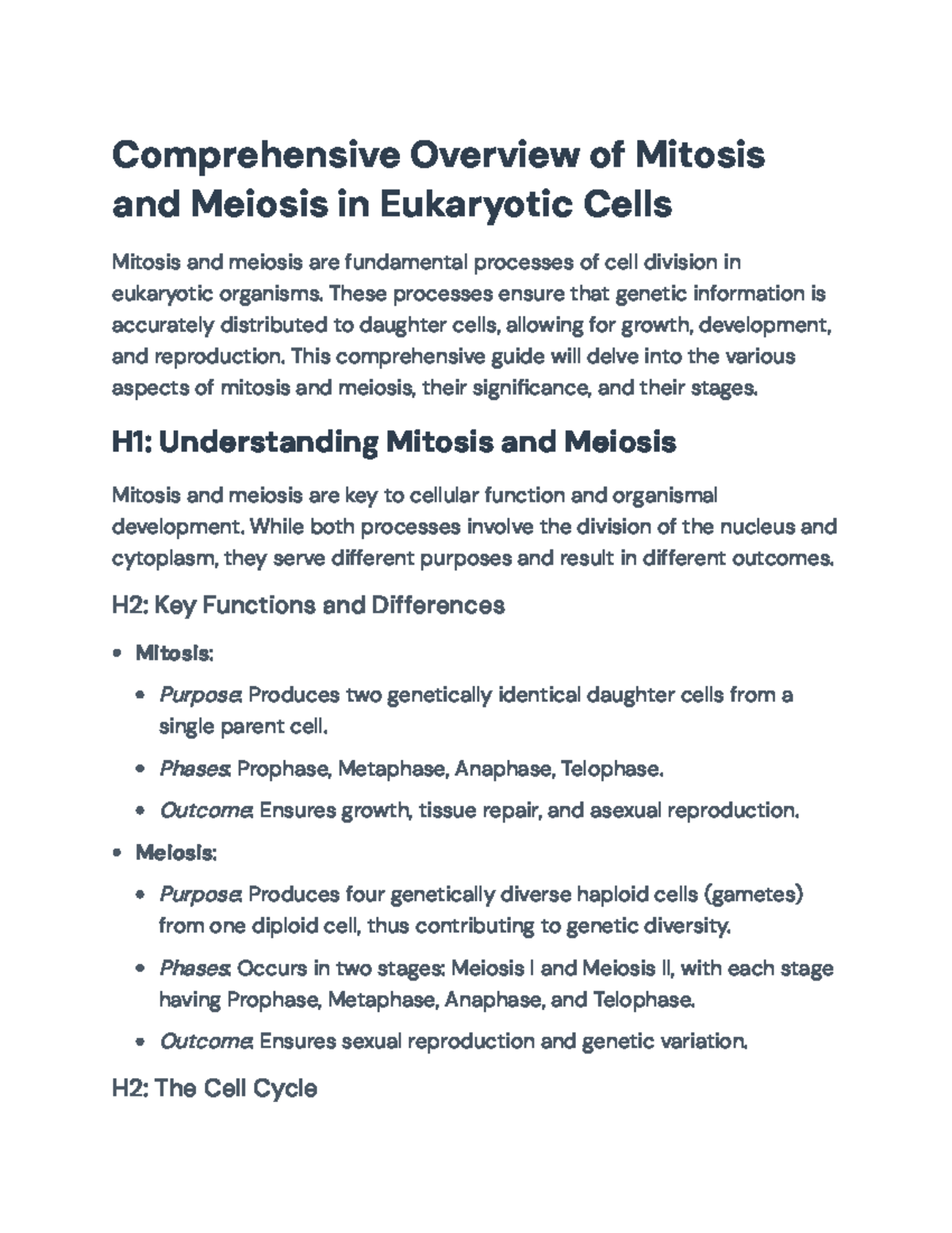Understanding Mitosis and Meiosis: A Comprehensive Guide ...