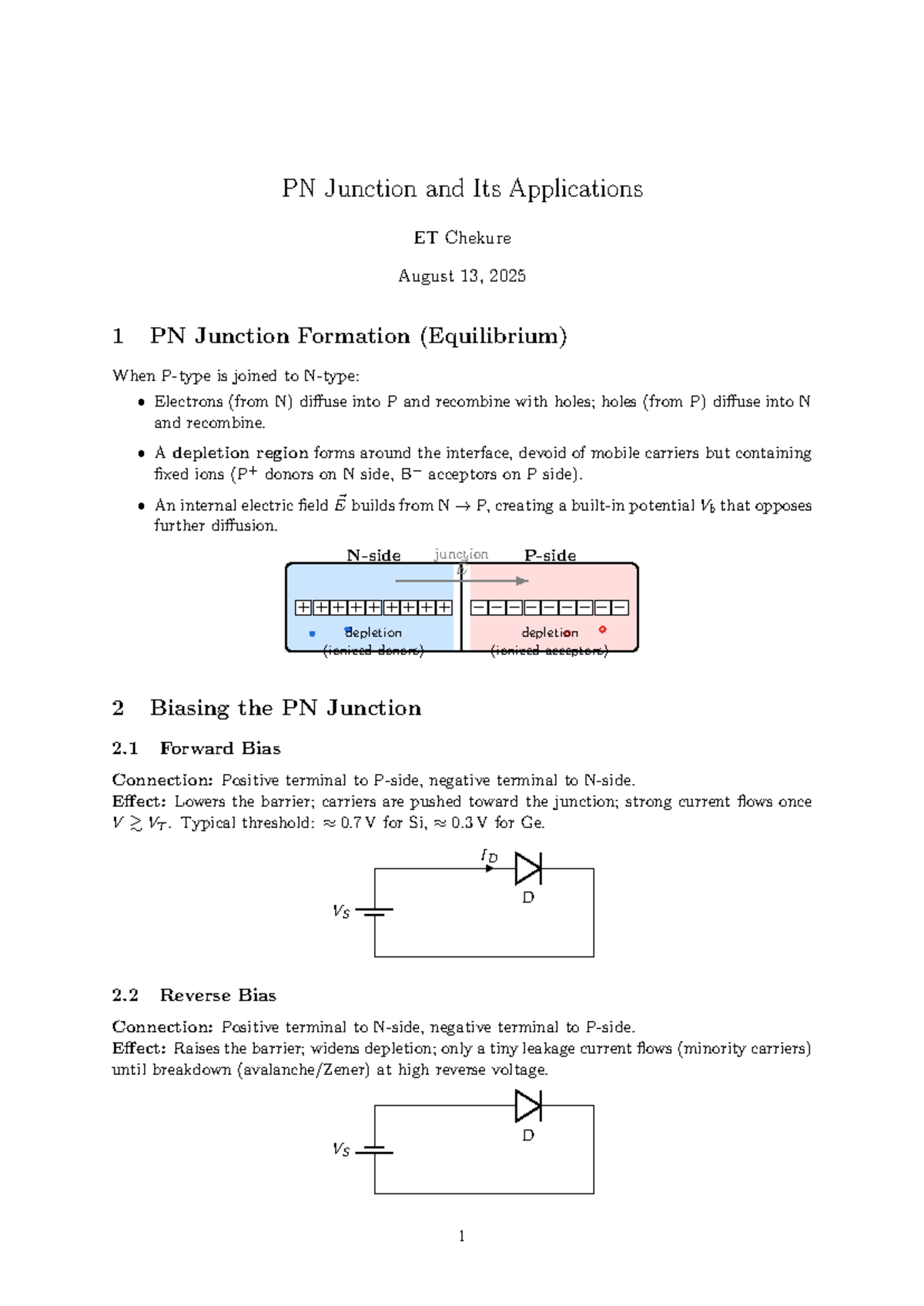 PN Junction Analysis and Applications: Key Concepts and Diode Basics - Studocu