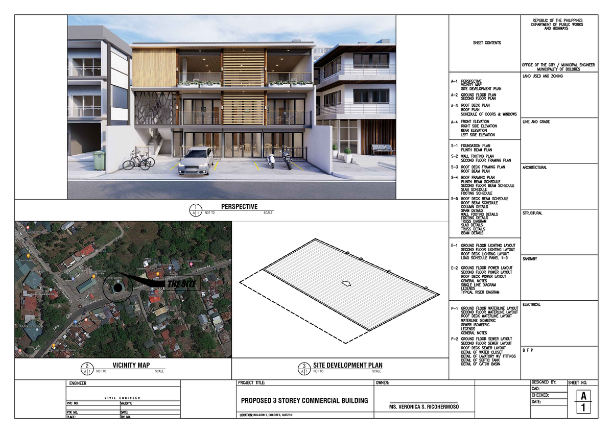 Proposed 3-Storey Commercial Building Plans (A1, A2, A4) - Studocu