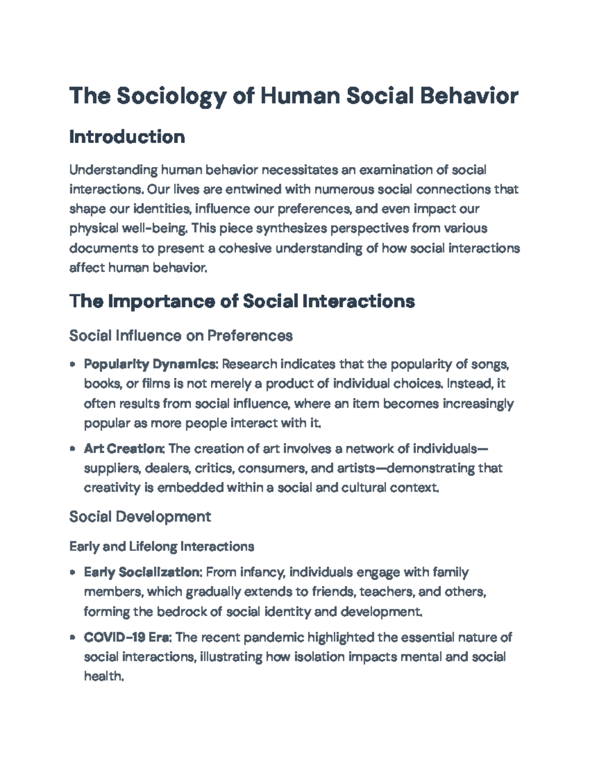 Sociology Insights: The Impact of Social Interactions on Human Behavior ...