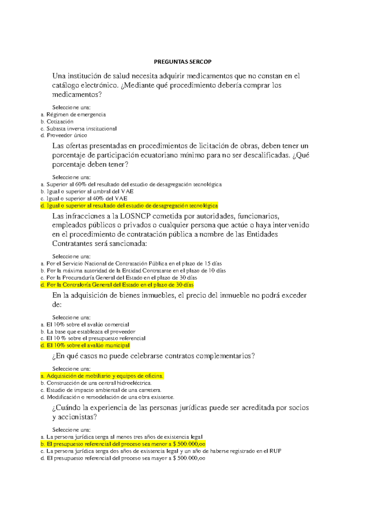 Preguntas SERCOP: Procedimientos de Contratación Pública y Normativa ...