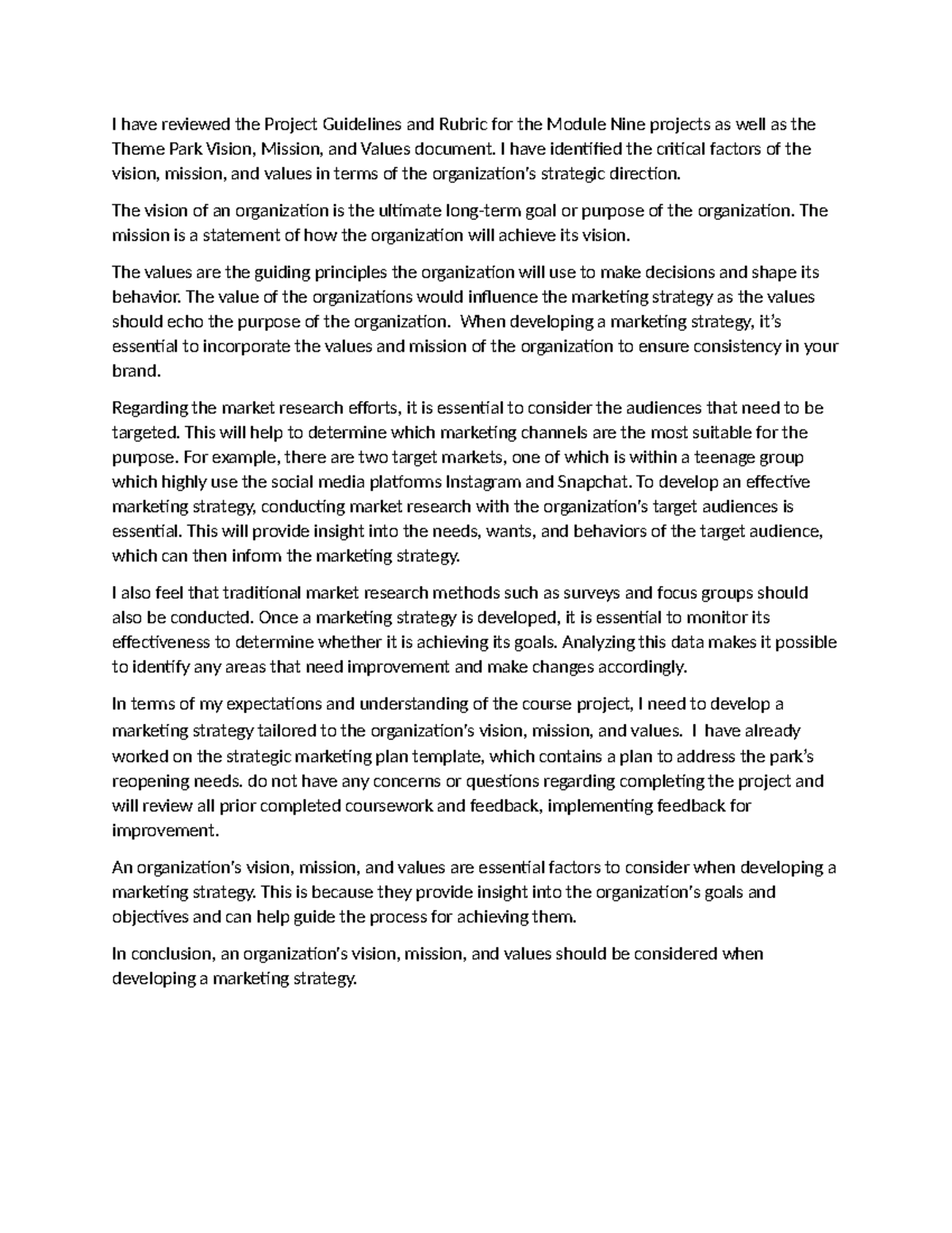 MBA 645 Module 9 Project Guidelines: Marketing Strategy Overview - Studocu