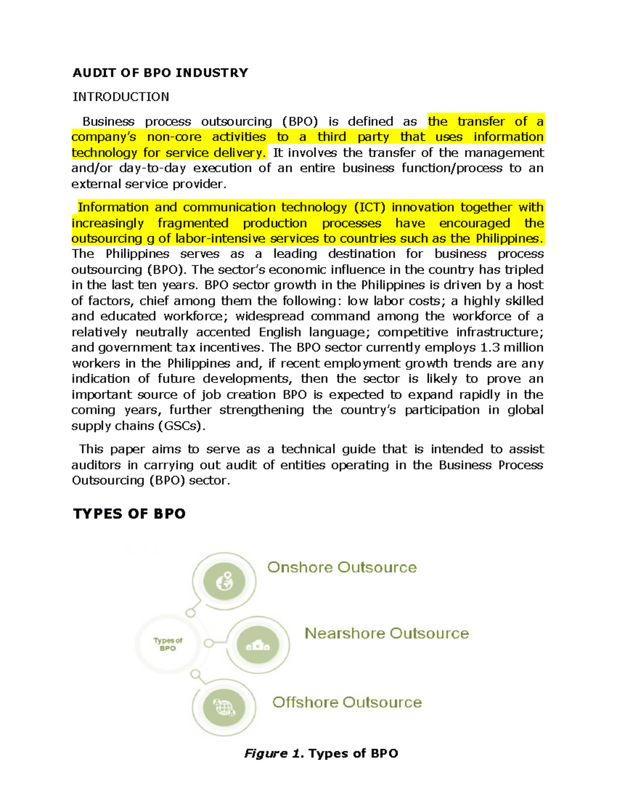 Audit Guide for BPO Industry: Key Processes & Compliance Insights - Studocu