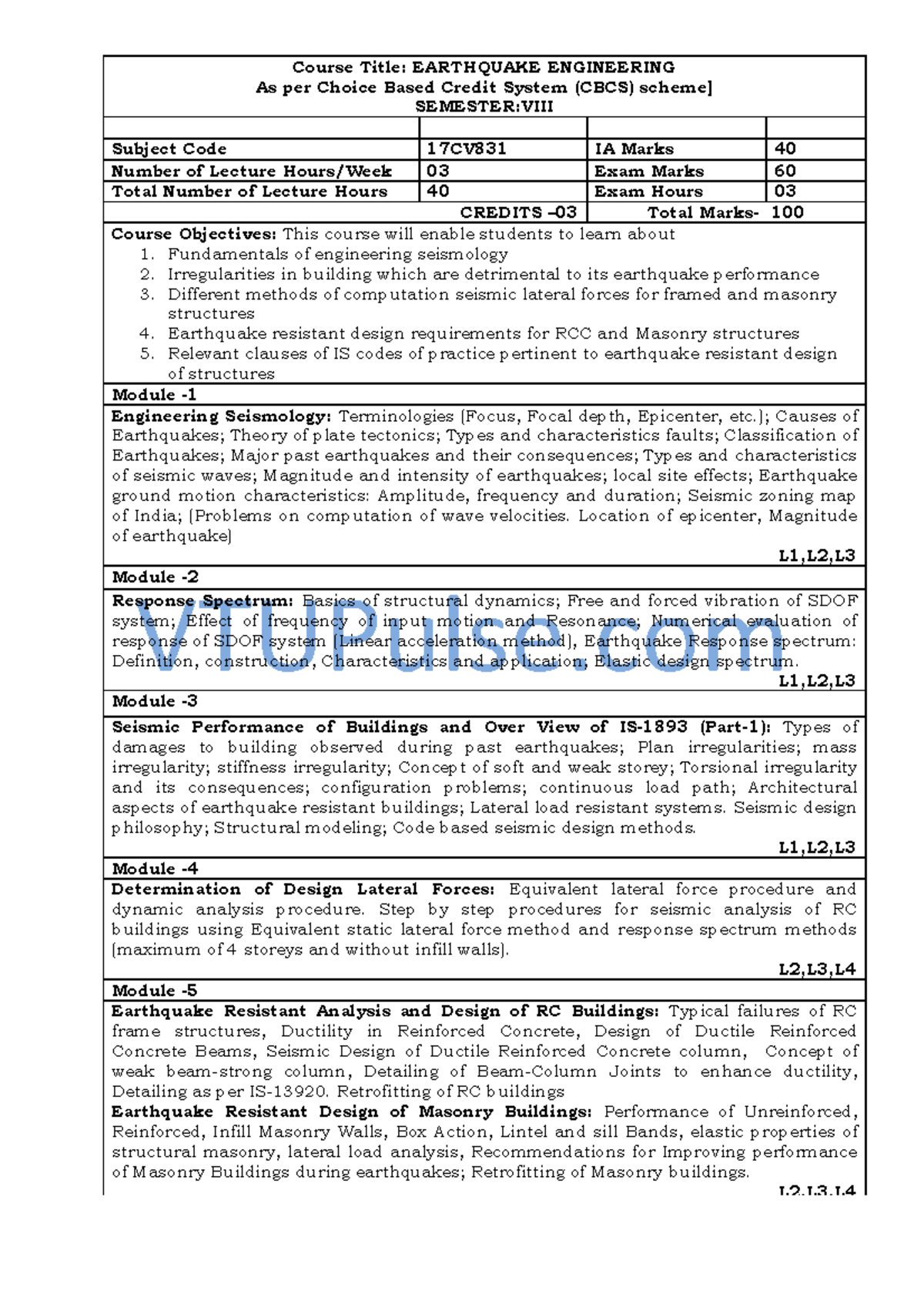 Earthquake Engineering Notes - 17CV831 - Studocu