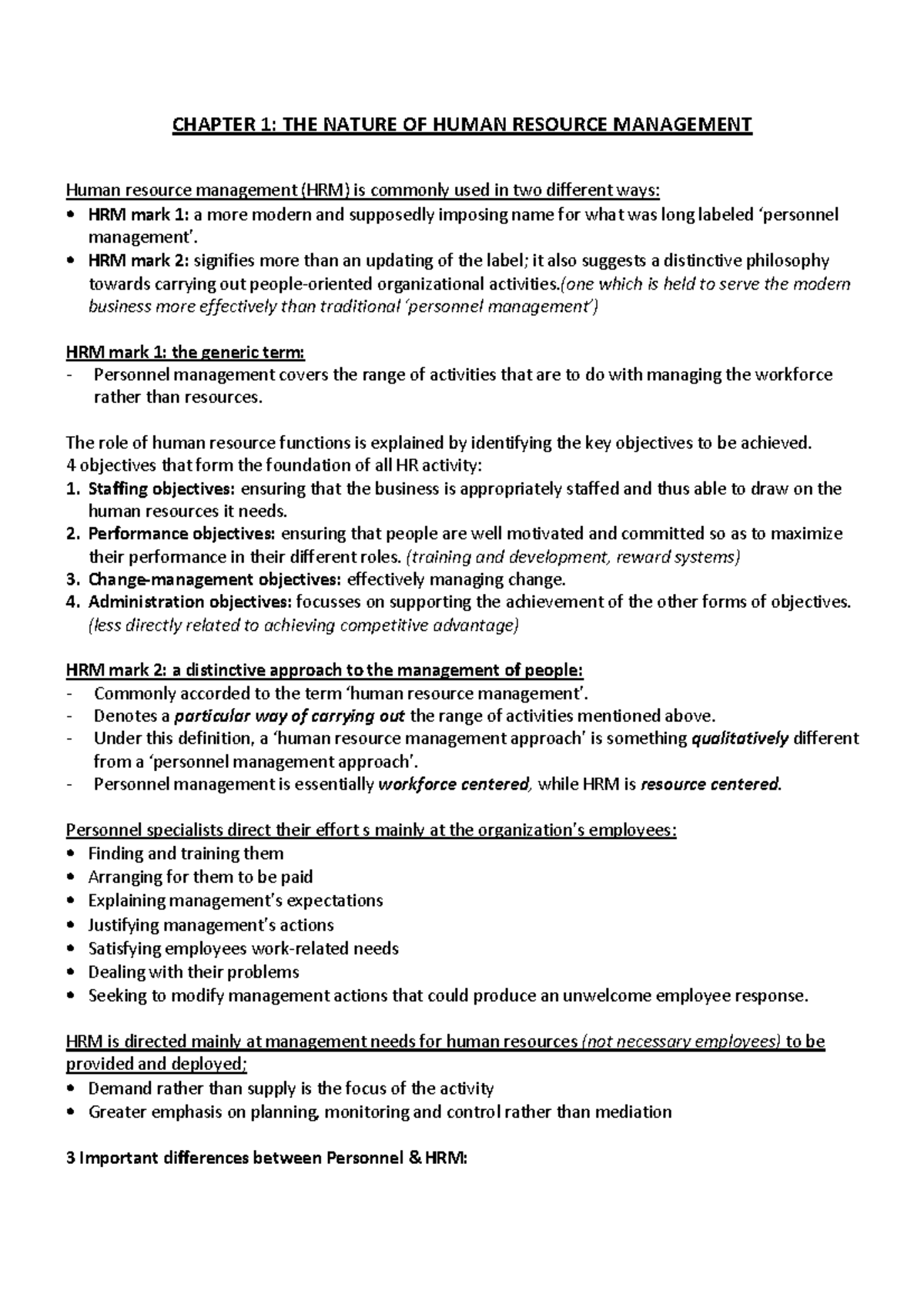 **Summary of HRM Concepts and Practices (HRM 101)** - Studeersnel