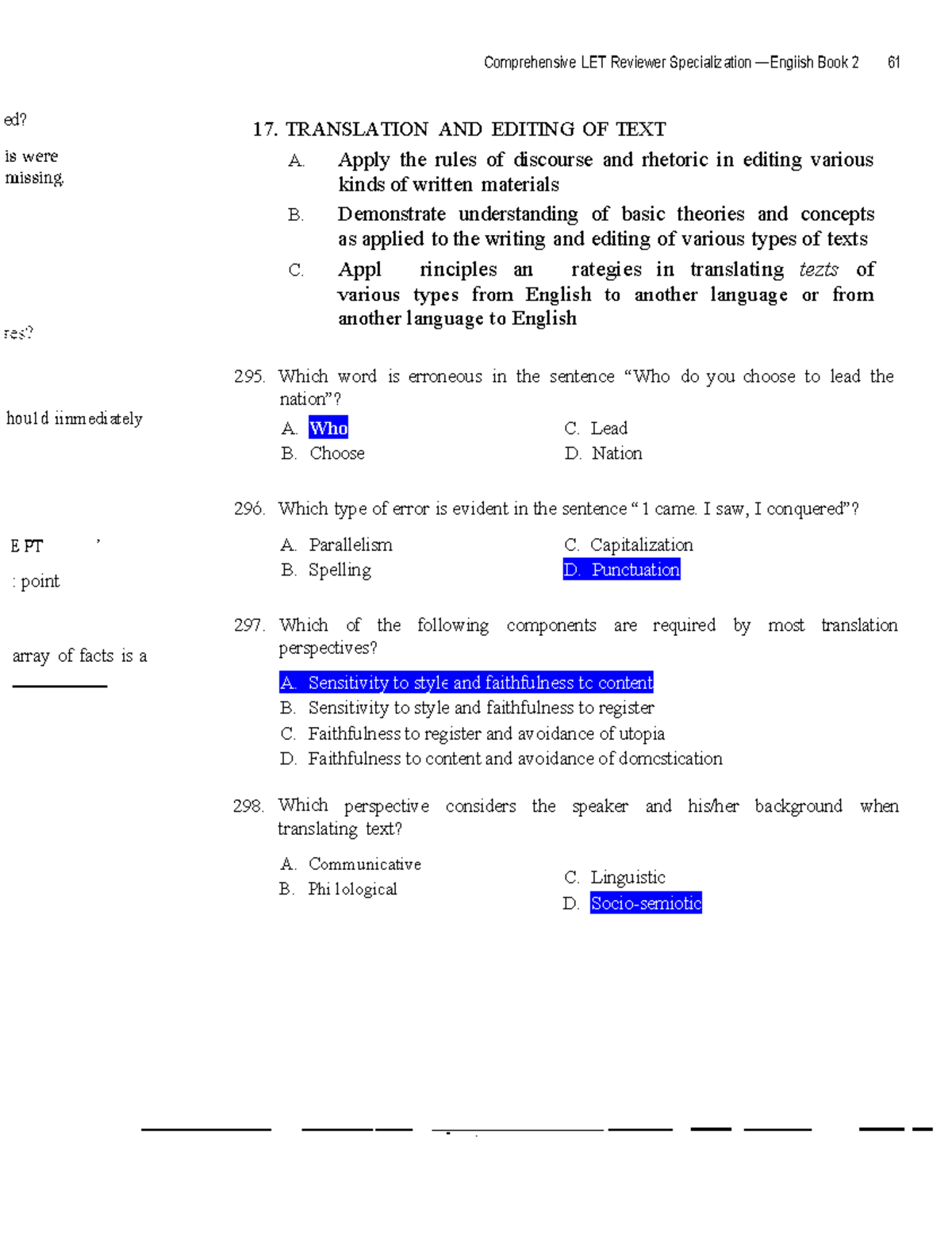 Comprehensive LET Reviewer Specialization English Book 2: Translation ...