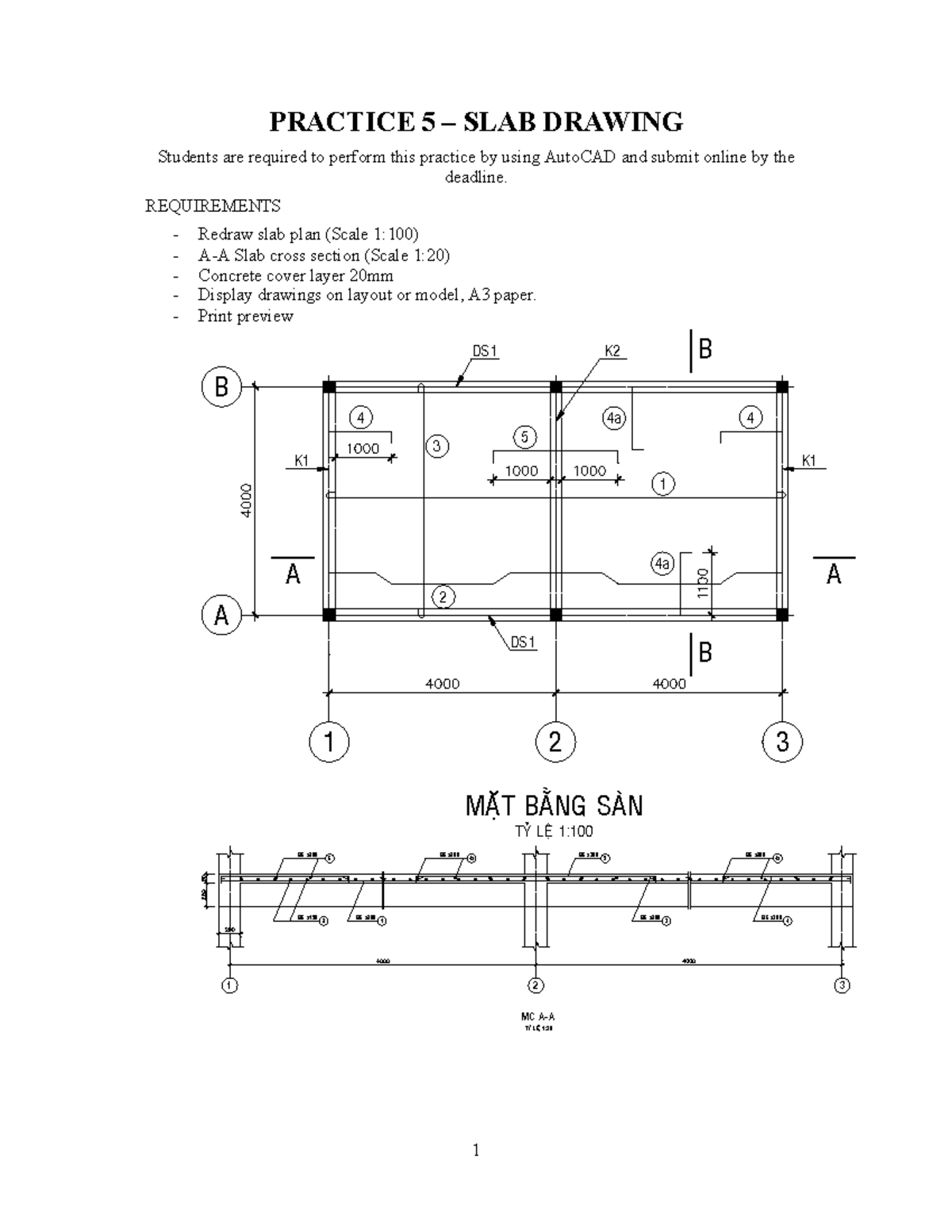 5. Practice 5 Slab Drawing (AutoCAD Submission Guidelines) - Studocu