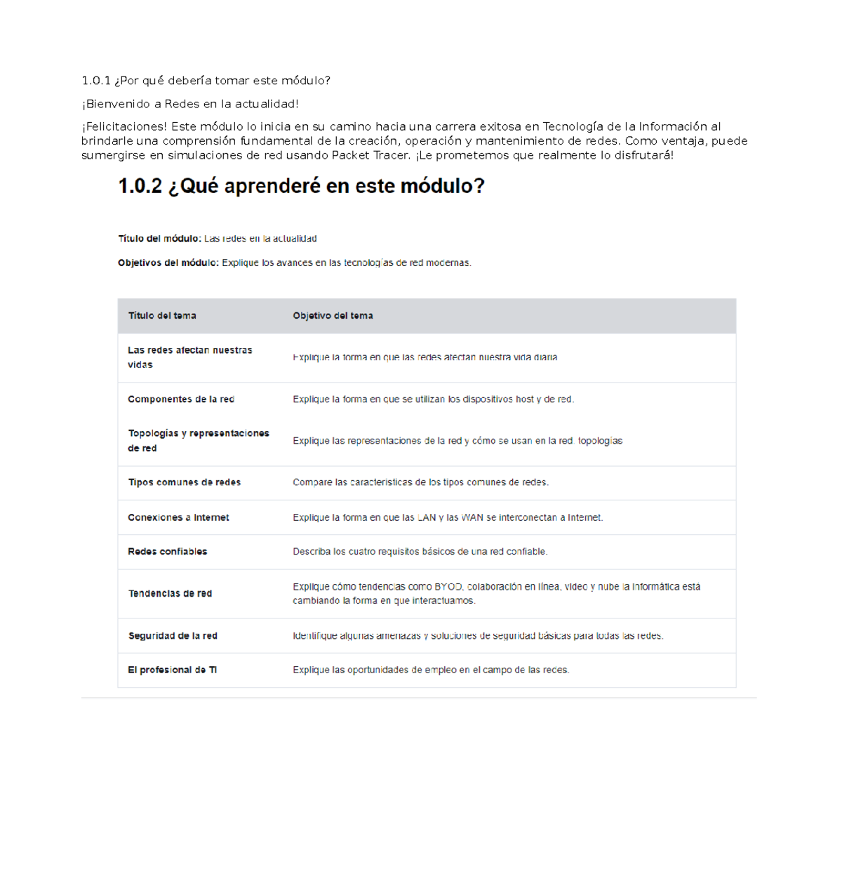 Curso Cisco Modulo1 Redes Y Comunicaciones De Datos I 10 ¿por Qué Debería Tomar Este 