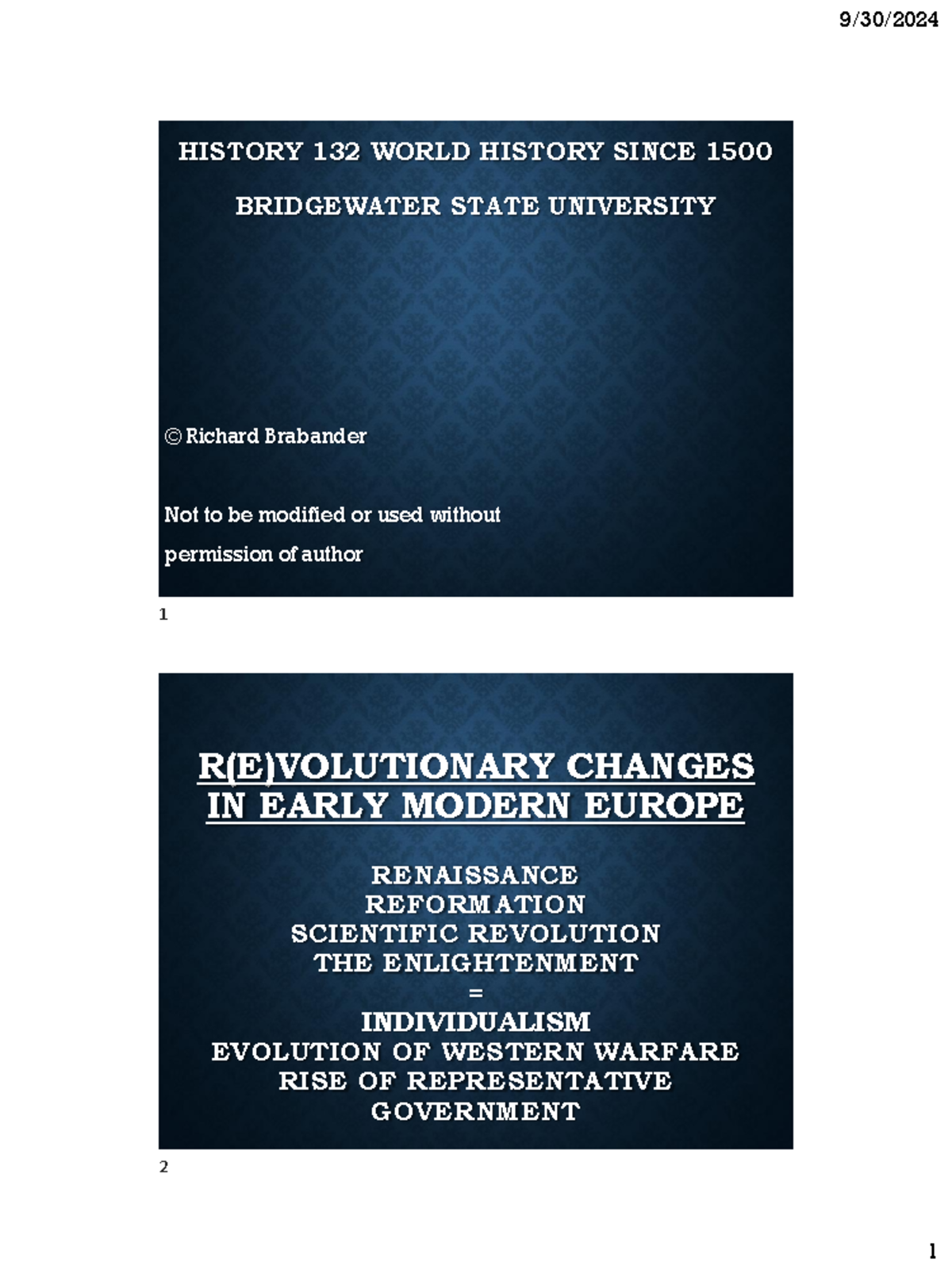 Revolutionary Changes in Early Modern Europe: History 132 Notes ...