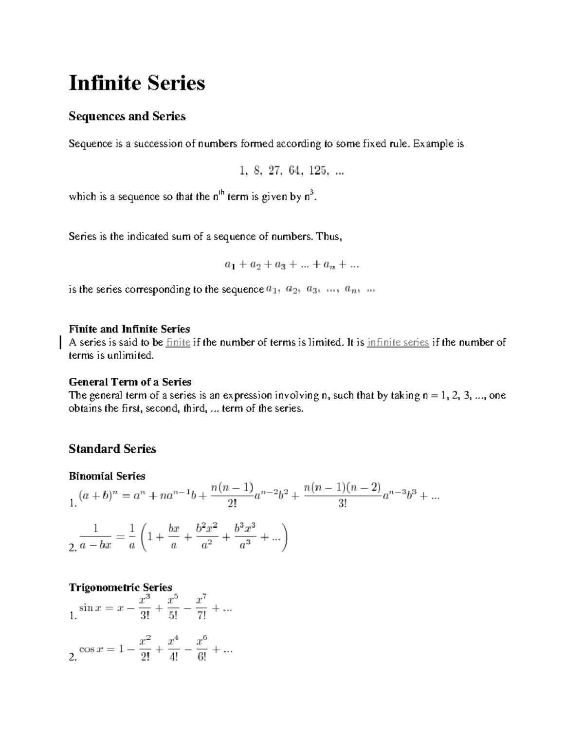 Advanced Engineering Mathematics: Infinite Series & Laplace Transforms ...