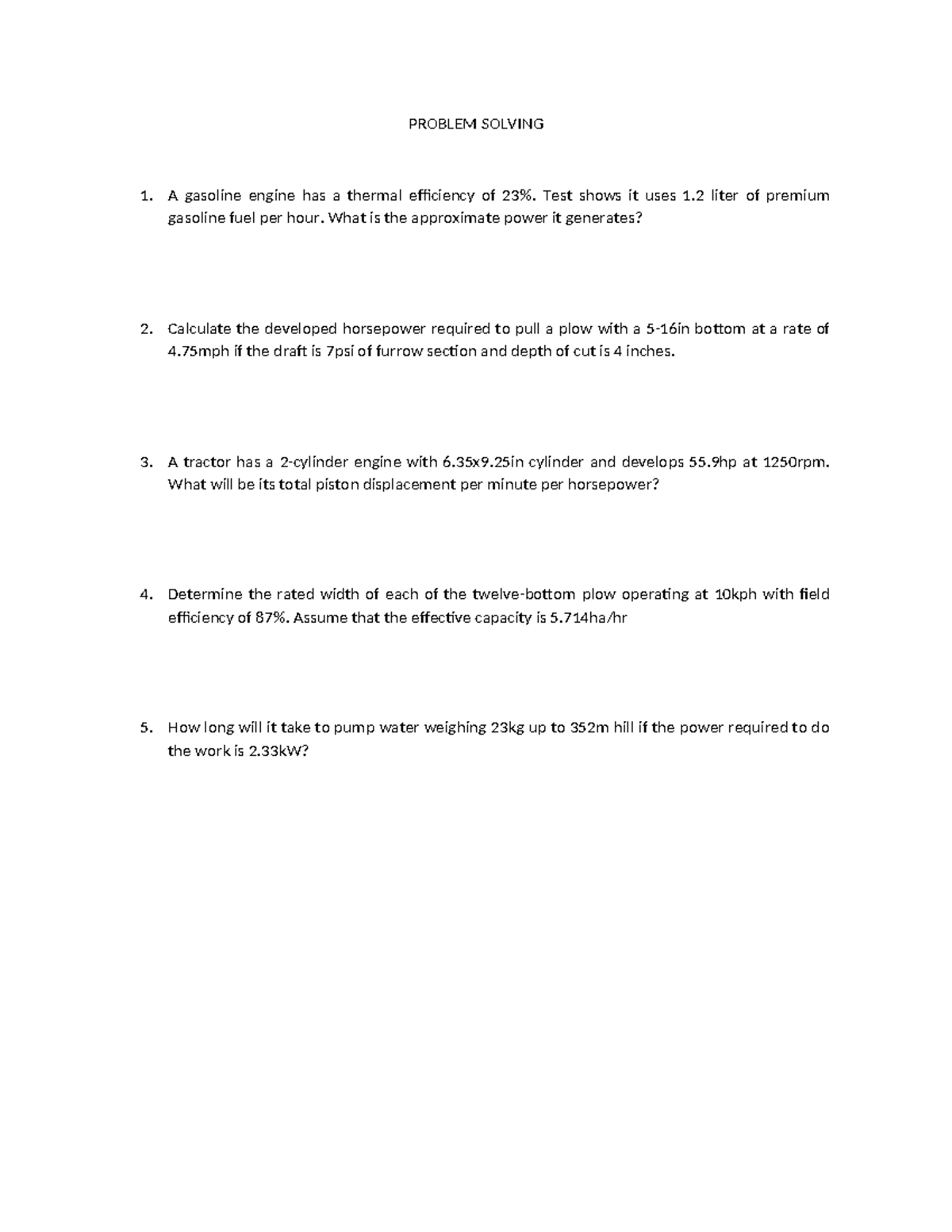 ENGR Problem Solving Exercises and Solutions Summary - Studocu