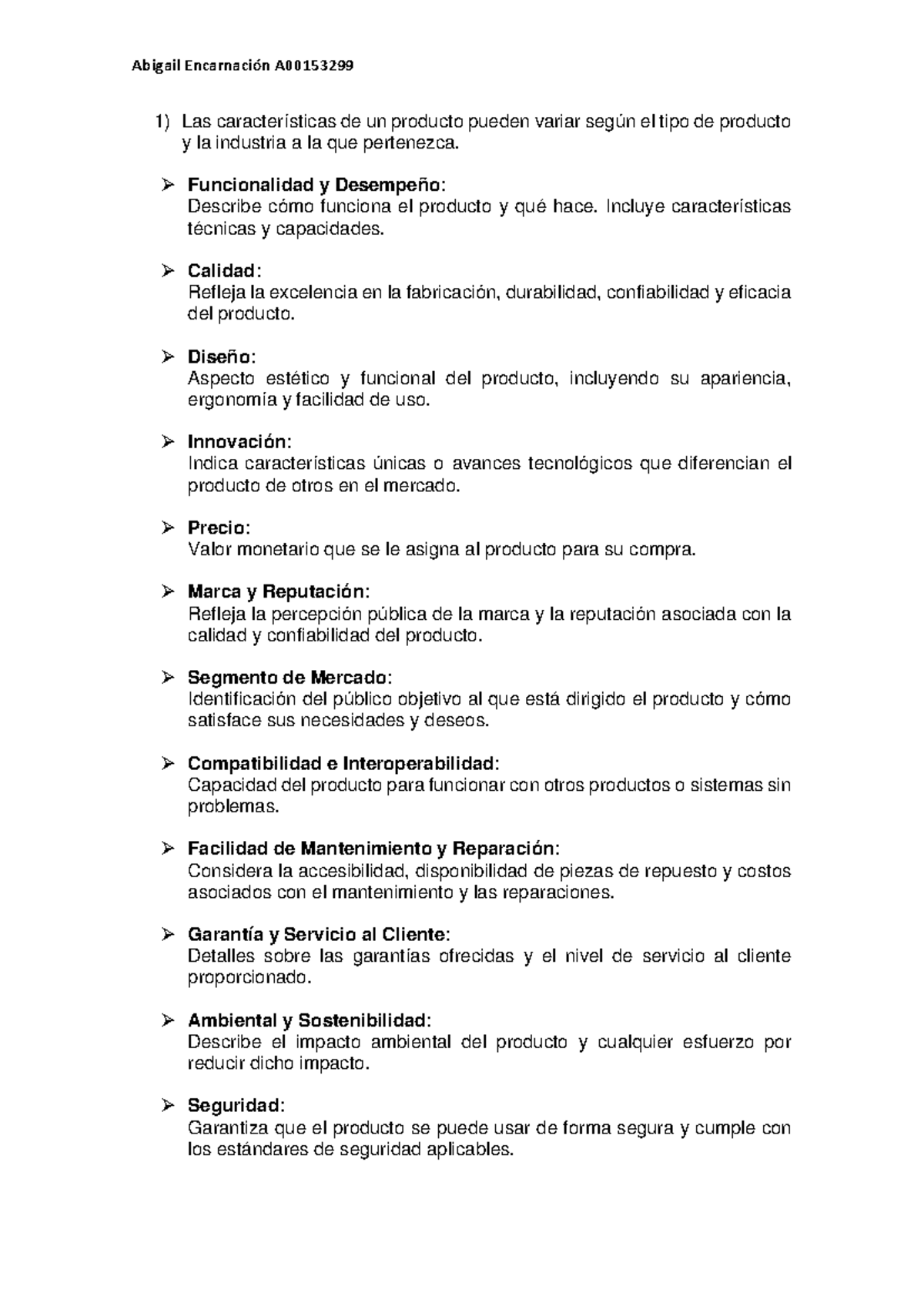 Posicionamiento de Productos: Características y Precio vs Calidad - Studocu