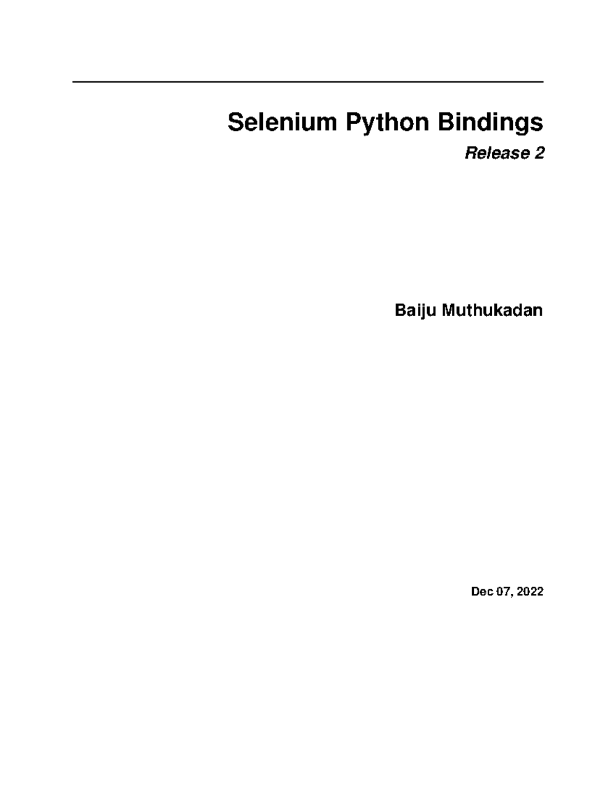 Selenium Python Bindings Guide: Release 2 Overview and Usage - Studocu