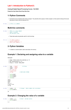 Lab 3 introduction to numpy - lab3_introduction to numpy In lists of strings 2, 3, of numbers ...