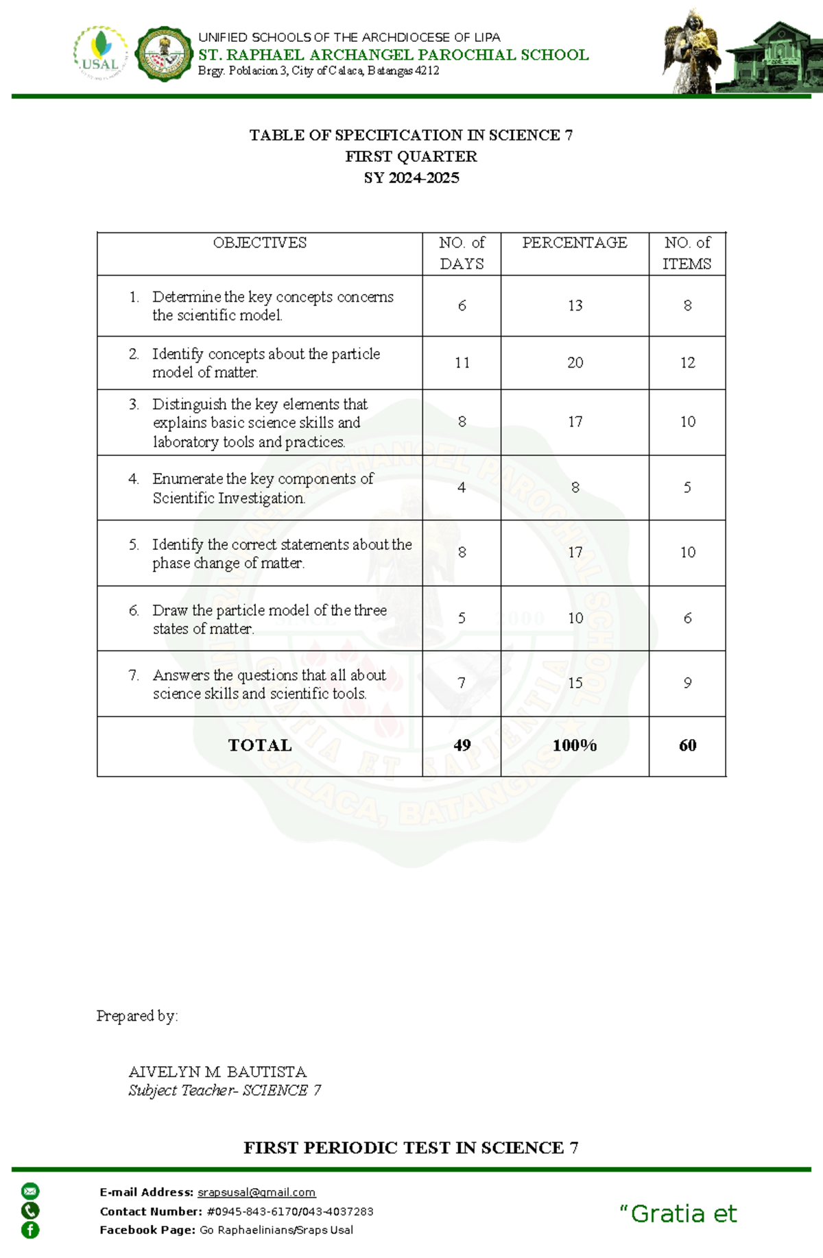 Science 7 1st Quarter Exam Review - Key Concepts and Skills - Studocu