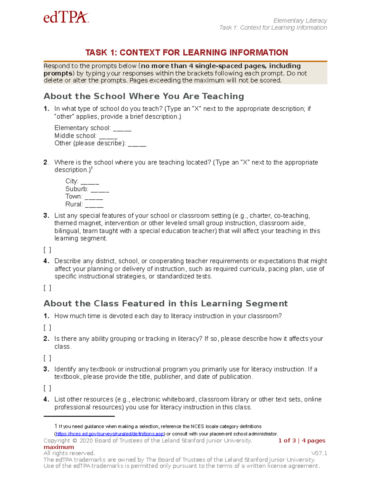 Ed TPA ELL Context for Learning: Elementary Literacy Insights - Studocu