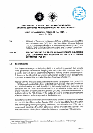 COA-DBM Joint Circular No. 2024-1: Revised Manual on Disposal of ...