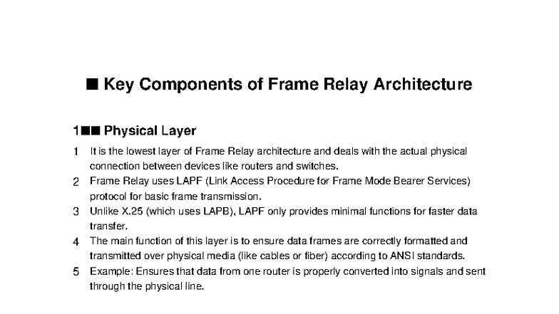 Frame Relay Architecture Overview: Key Components Explained - Studocu