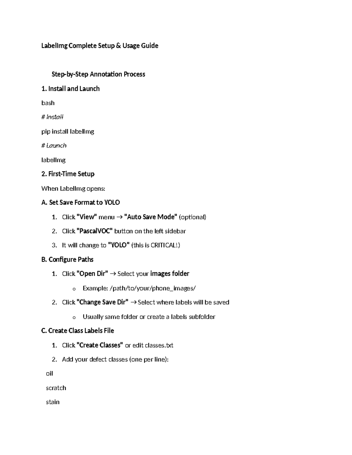 LabelImg Setup & Annotation Guide for YOLO Format - Studocu