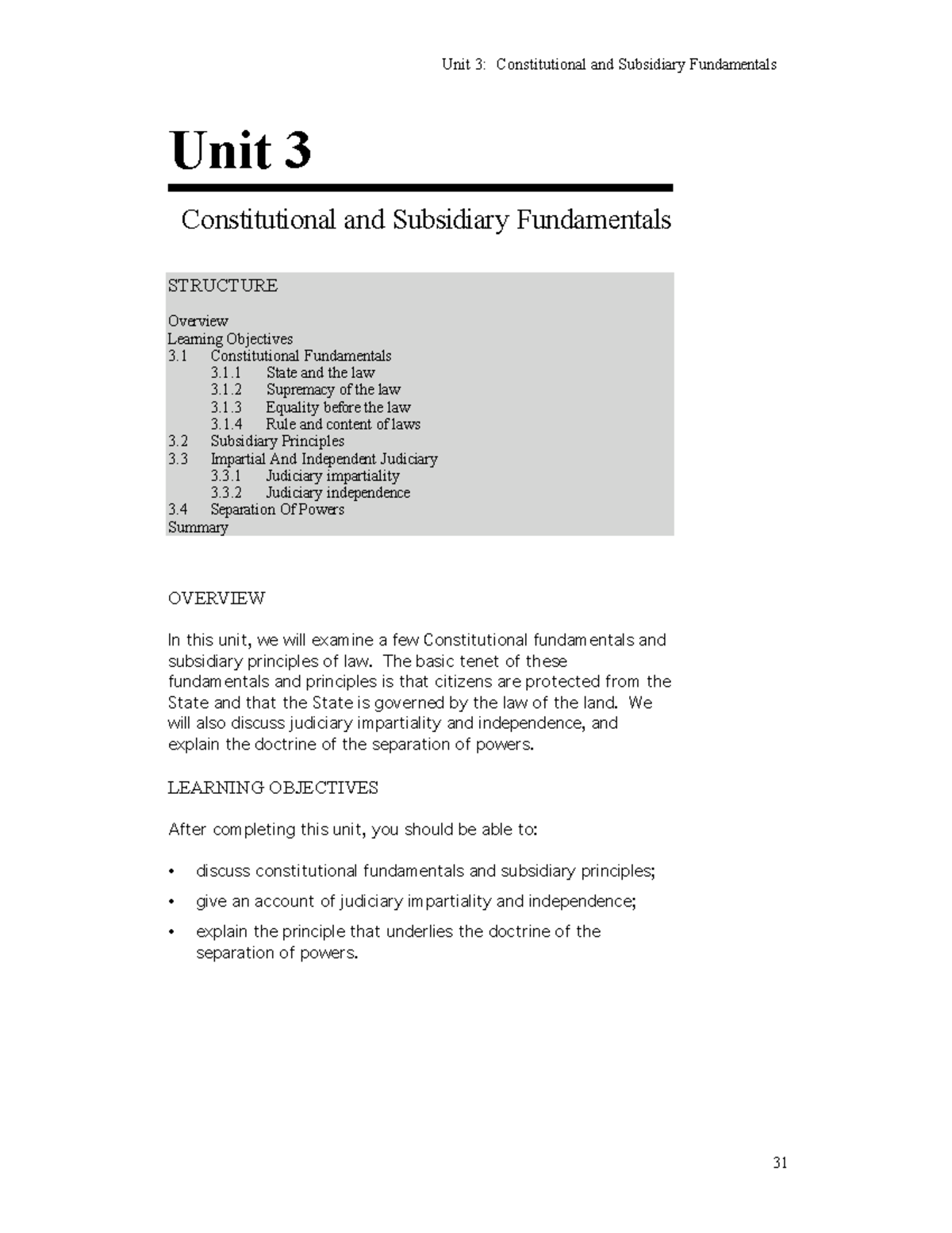 Unit 3 - Lecture Notes on Constitutional & Subsidiary Principles - Studocu