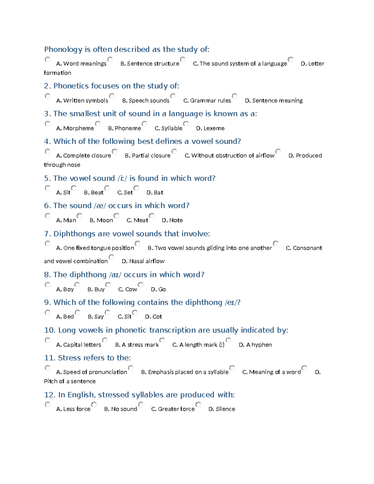 Phonology & Phonetics: Key Concepts and Definitions (ENG101) - Studocu