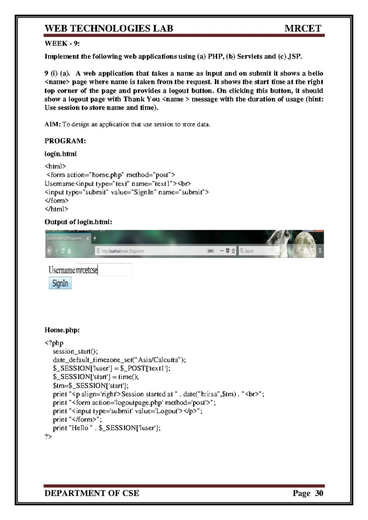 Web Programming 3160713 Lab Manual Practicals Web Programming Gtu