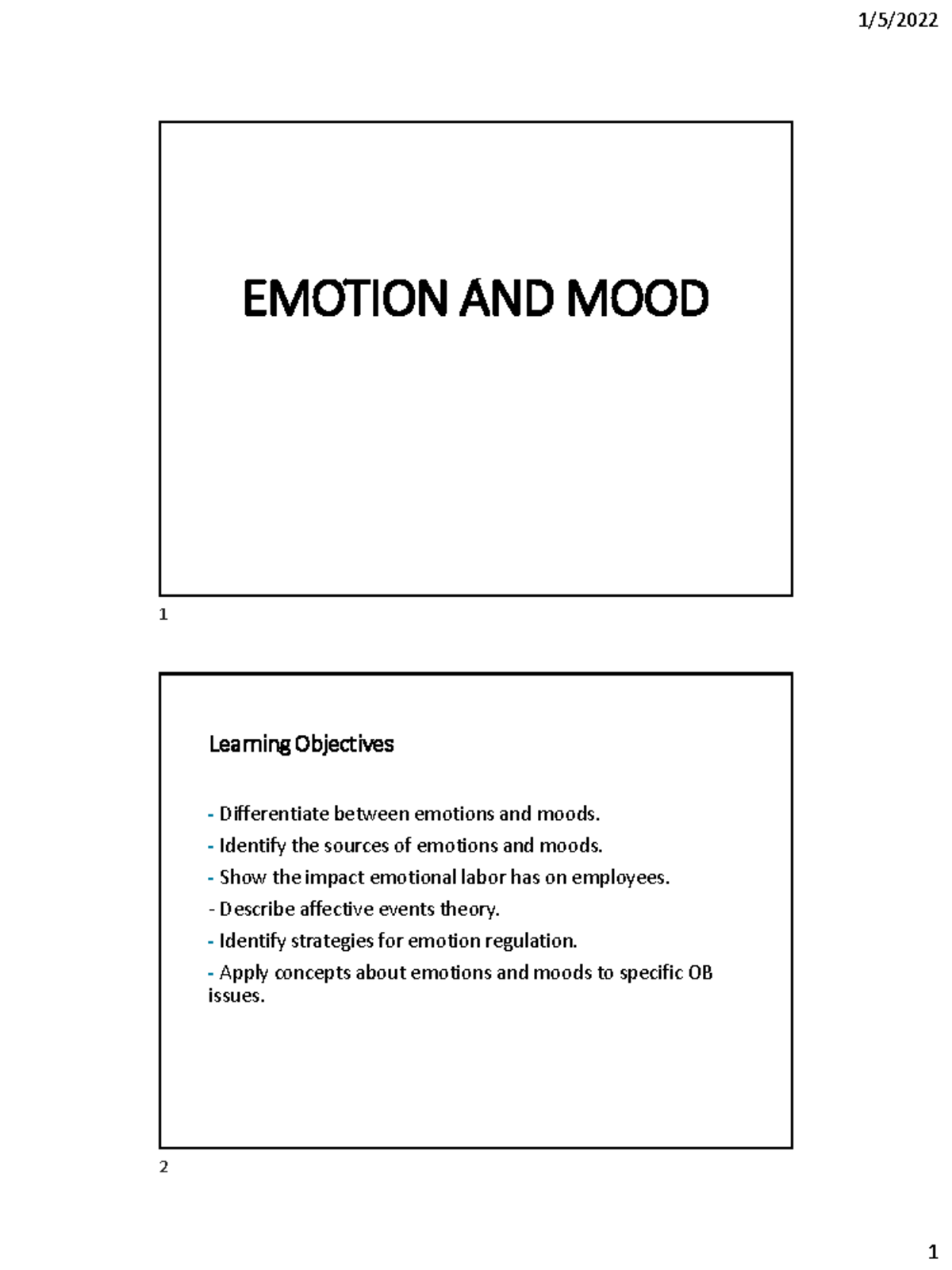 OB 101: Chapter 4 - Understanding Emotions and Moods in the Workplace ...