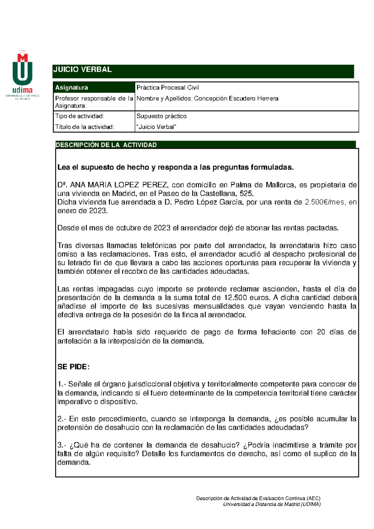 Enunciado 2 - ....... - Descripción de Actividad de Evaluación Continua ...