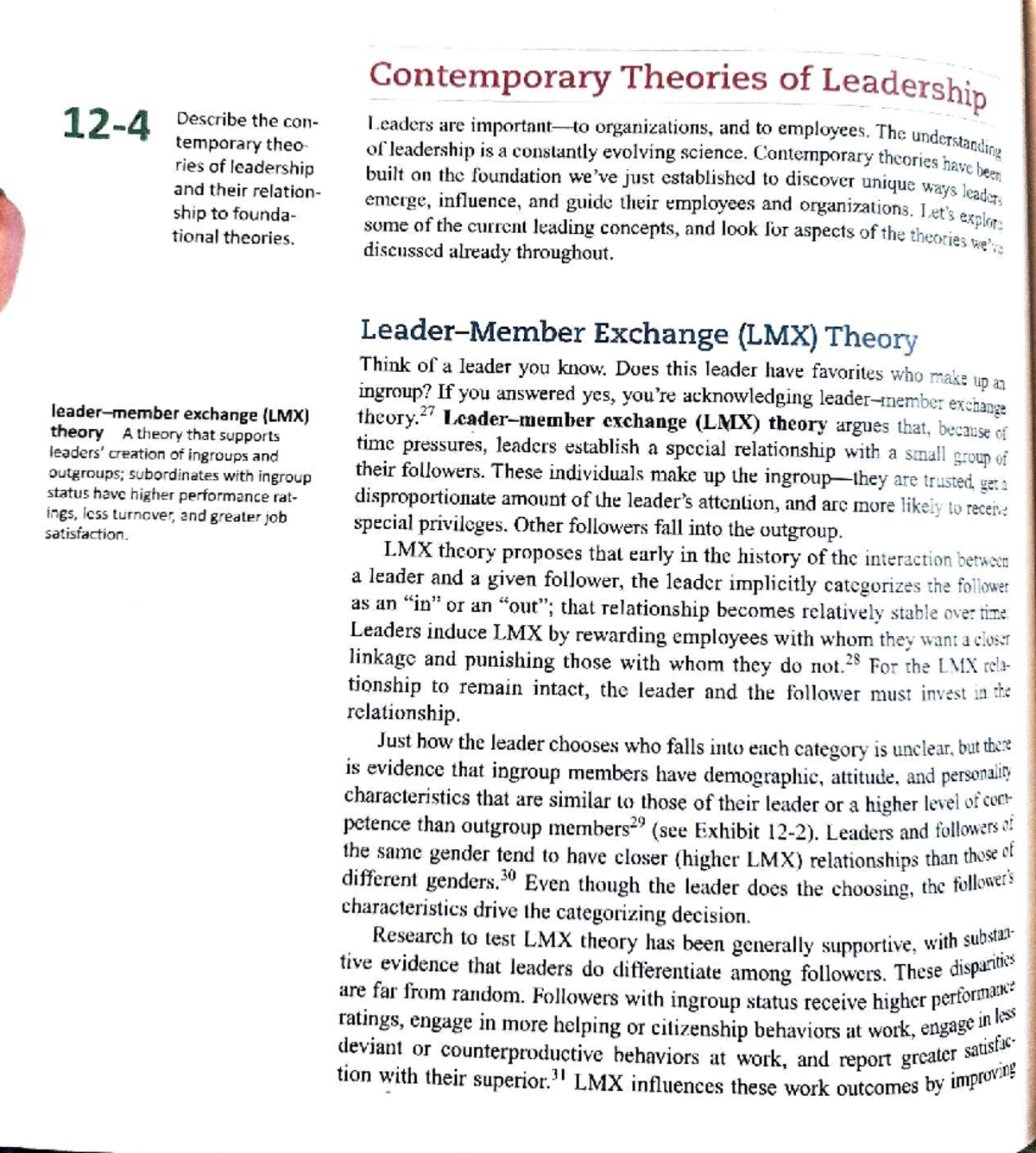 OB - Contemporary Leadership Theories: Foundations and Applications ...