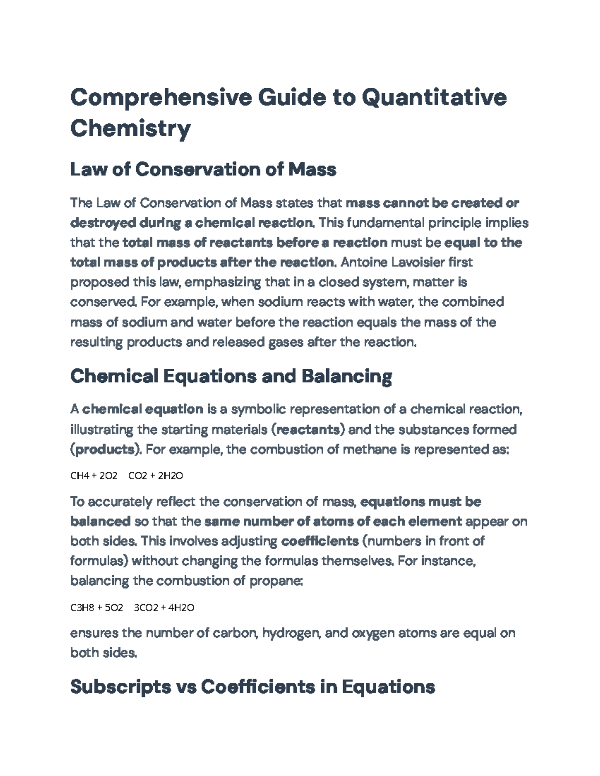 Comprehensive Guide to Quantitative Chemistry: Principles ...