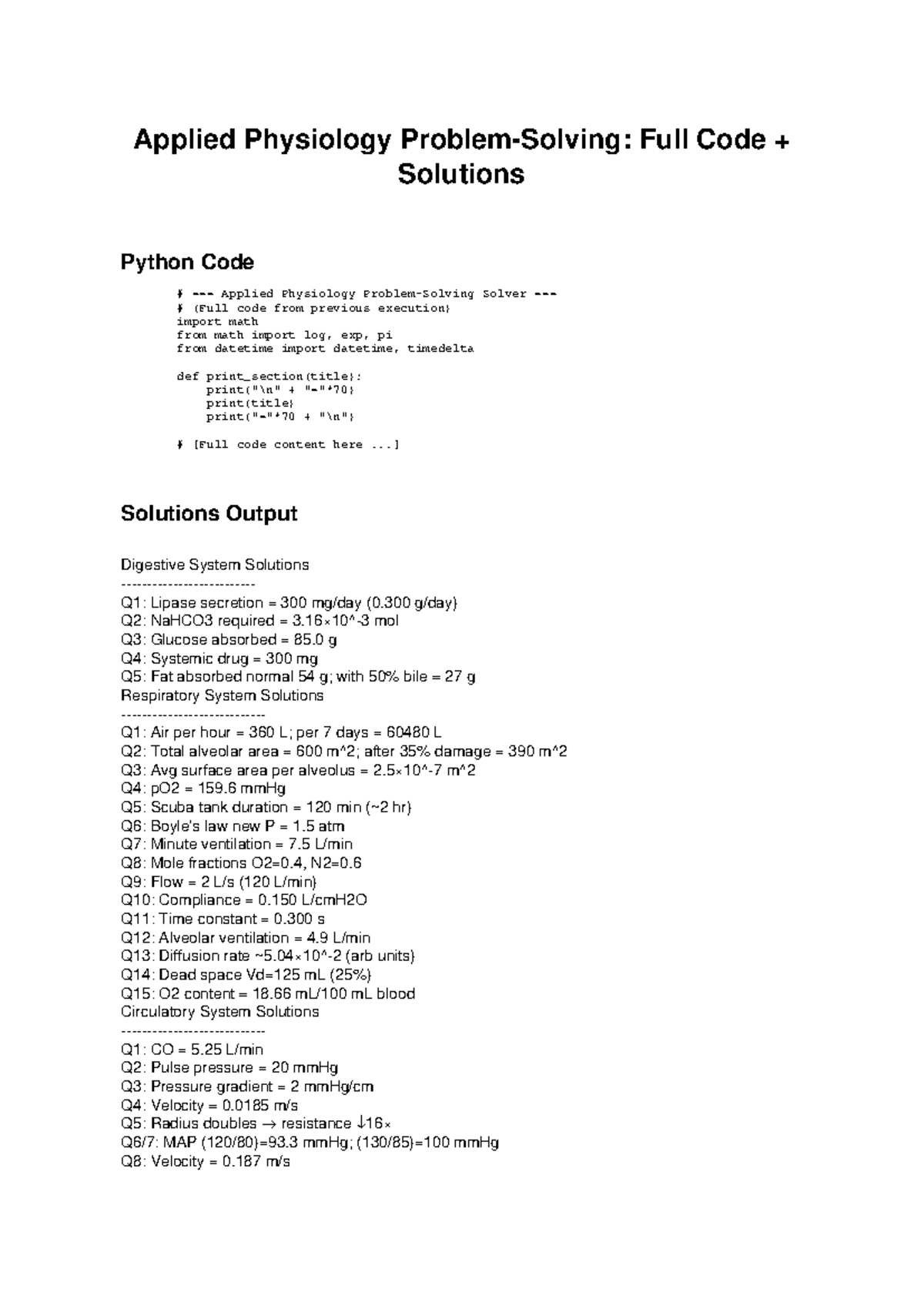Applied Physiology Solutions with Python Code (Full Code) - Studocu