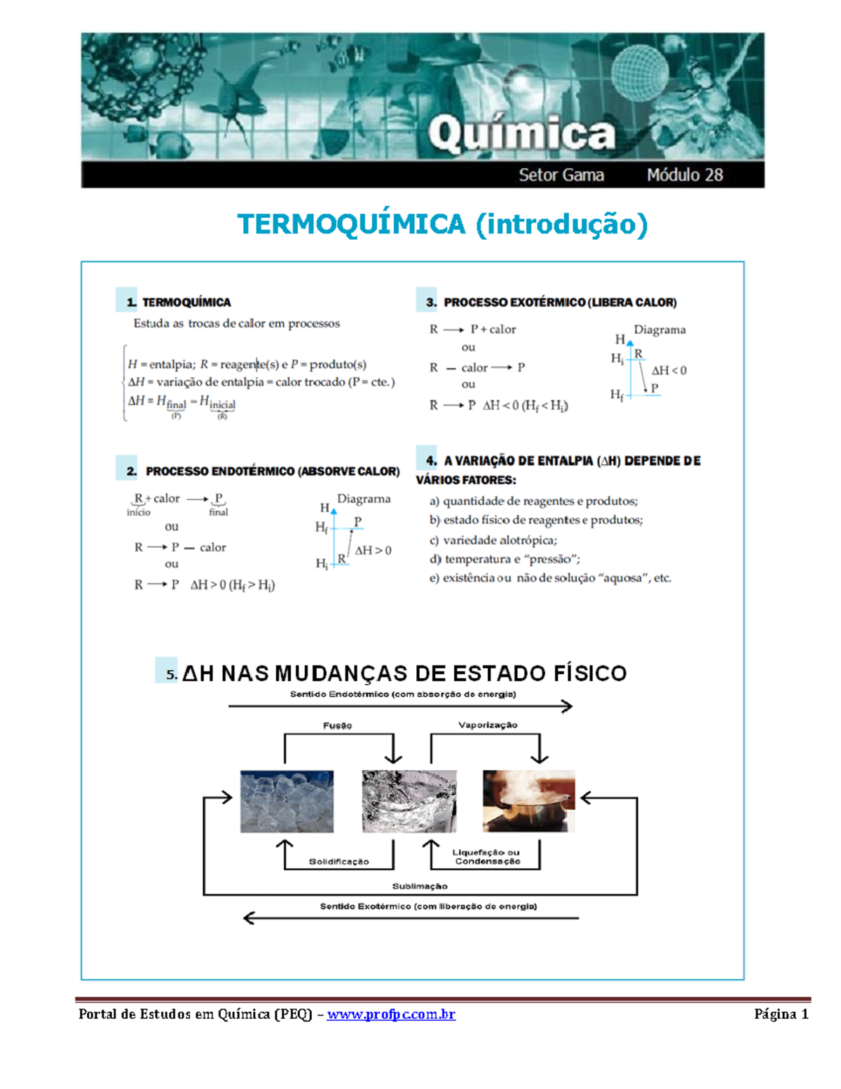 Gama - Módulo 28 - Exercícios de Termoquímica e Respostas explicativas ...